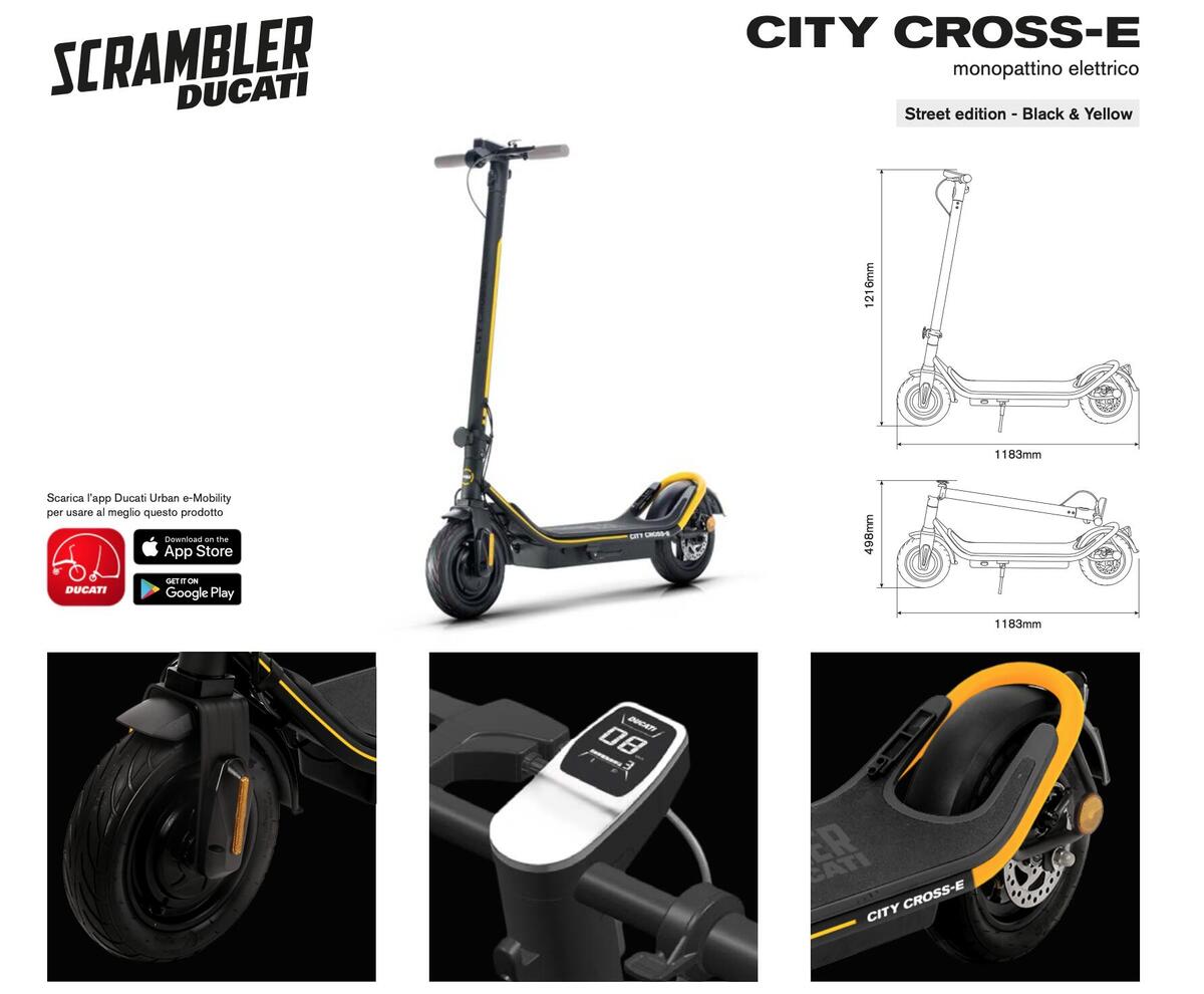 City Cross-E, il nuovo monopattino firmato Ducati Scrambler - Rideable ...