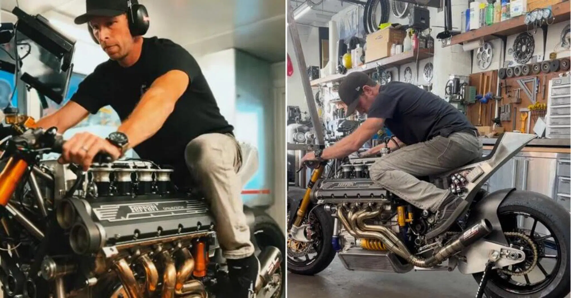 Montare un V8 Ferrari da 380 CV su una moto? In America l'hanno fatto e ...
